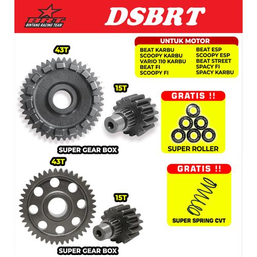 Jual Gear Gir BOX RATIO RASIO BRT 43T 15T BEAT SCOOPY SPACY VARIO ...