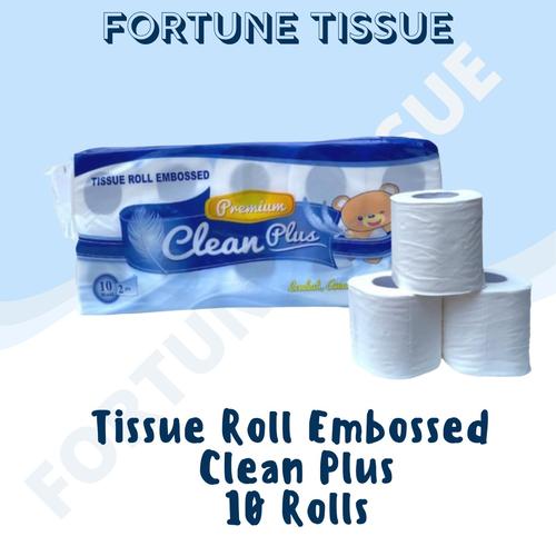 Jual Premium Tissue Tisu Rolls Embossed Clean Plus isi 10 Rolls - Clean ...
