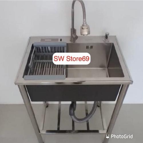 Promo Sink table bak cuci piring meja portable 1 lubang 6045 stainless ...