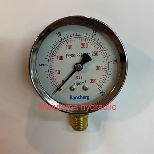 Jual Pressure gauge//manometer 2,5 inch 25 bar(kg/cm2)black steel ...