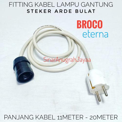 Jual BROCO Fitting Kabel Lampu Gantung Steker Arde Bulat 11Meter ...