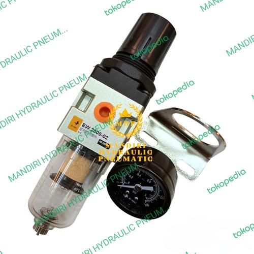 Jual AIR FILTER REGULATOR PNEUMATIC 1/4 INCH EW2000-02D AUTO DRAIN EMC ...