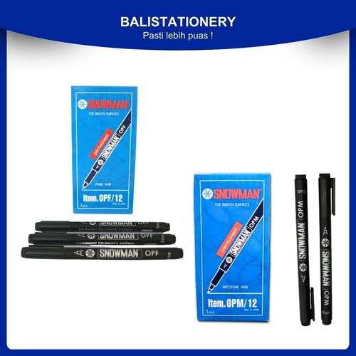 Promo Spidol Permanent Snowman OHP Marker OPF-1 Hitam 0.5 Pulpen Permanen - Fine - Kota Denpasar ...