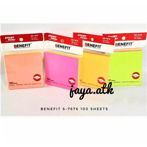 Jual STICKY NOTES MEMO TEMPEL 76X76 KERTAS WARNA 5 WARNA 100 LBR STIK ...