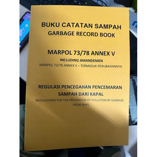 Promo Buku Gerbage Record Book Catatan Sampah Marpol 73/78 Annex Cicil ...