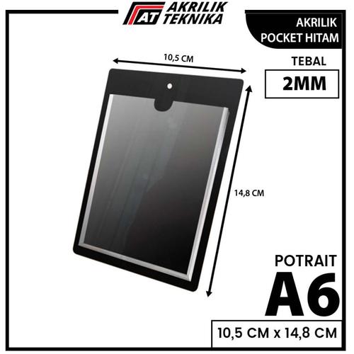 Jual Akrilik Tempat Display Brosur Pocket Frame Menu Qris Barcode Hitam ...