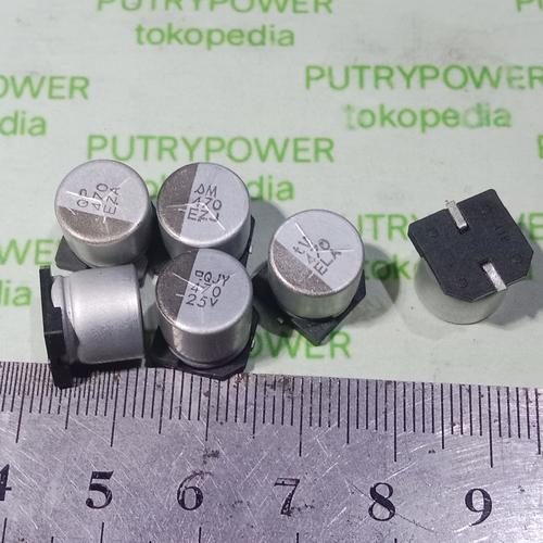 Jual d10x10mm 470uf E 25v elko smd kapasitor 470 uf elco solid ...