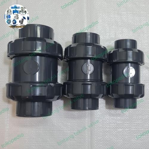 Jual DOUBLE UNION BALL CHECK VALVE PVC JIS 10K SOCKET 2" INCH DN50 ...