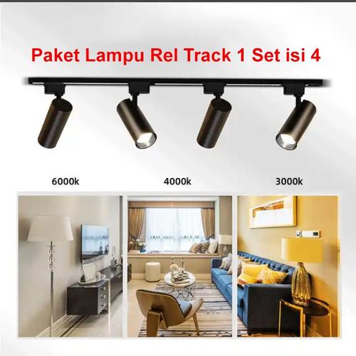 Jual PAKET LAMPU SOROT RELL TRACK 1,5 METER + LAMPU SPOTLIGTH 20W 20 ...