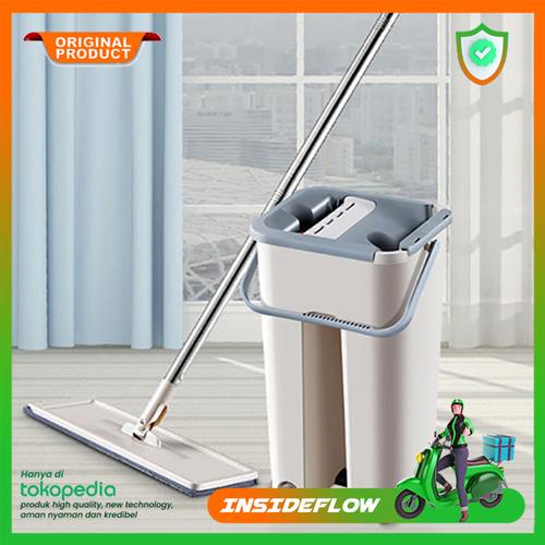 Jual Alat Pel Pengepel Lantai Peras Otomatis Super Mop Putar 360 ...