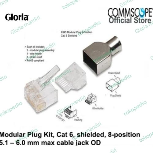 Jual AMP konektor RJ45 CAT6 Commscope Connector RJ 45 Cat 6 Eceran 1 ...