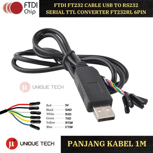 Jual FTDI FT232 CABLE USB TO RS232 SERIAL TTL CONVERTER FT232RL 6 PIN ...