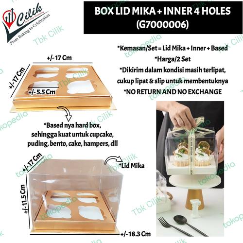Jual box+mika+inner+insert+4+hole+cupcake+muffin+puding cup+kemasan+kue ...