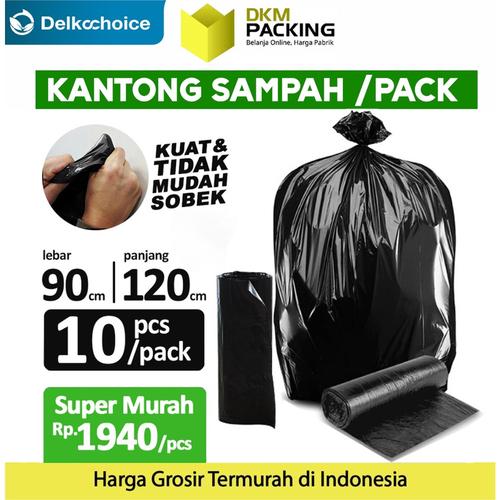 Jual KANTONG PLASTIK HITAM Plastic SAMPAH JUMBO TEBAL Trash Bag SATUAN - 90x120cm - Kota ...