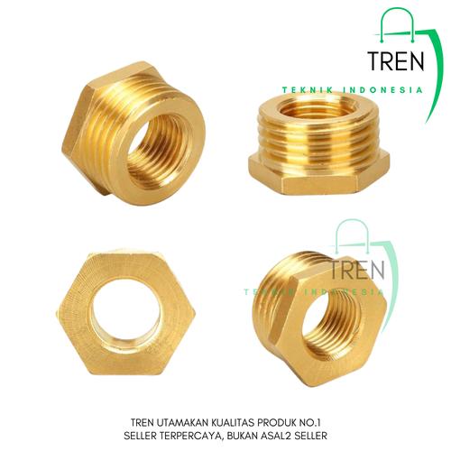 Jual 3/8" x 1/4" Vlock Ring Bushing Kuningan Drat Male 3/8 x Female 1/4 ...