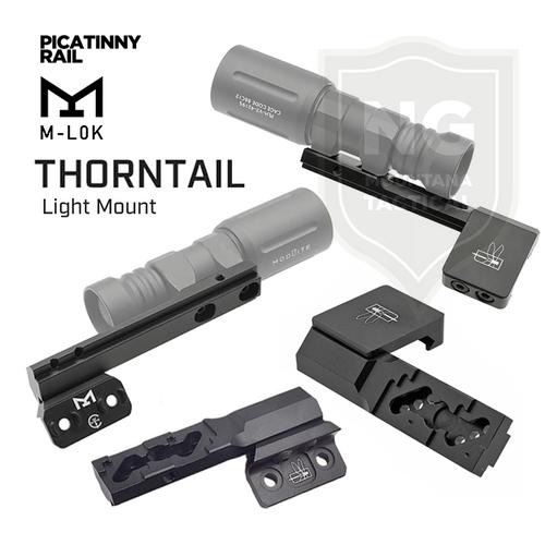 Jual Haley Thorntail Light Mount Mlok Picatinny Flashlight Base Metal CNC - Picatinny Type1 ...