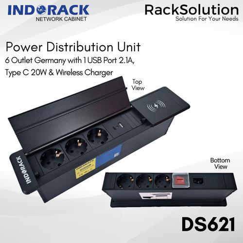 Jual DS621 Indorack PDU 6 Outlet Germany w/ USB & C Port, Wireless ...