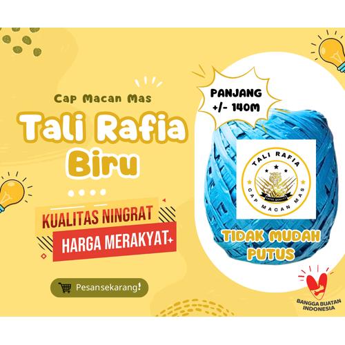 Jual Tali Rafia Plastik Pertanian Rapia Biru Cap Macan Mas Rambatan ...