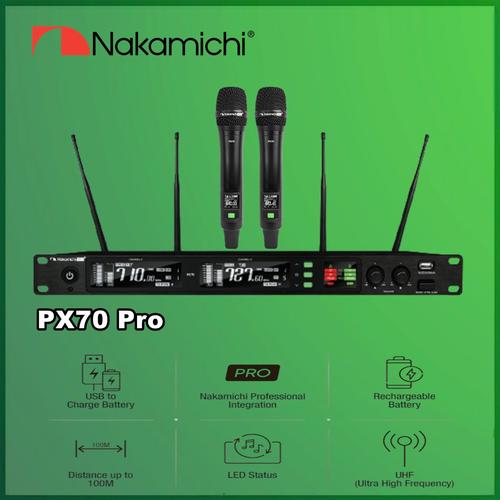 Promo Nakamichi PX70 Pro Profesional Wireless Microphone PX70Pro PX 70 ...