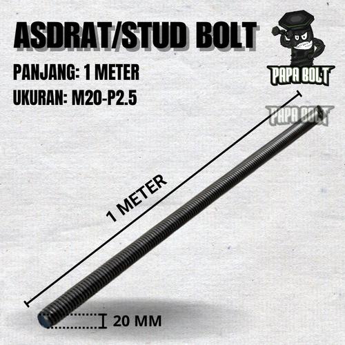 Promo Asdrat Hitam / Stud Bolt Fulldrat M20 x 1 Meter / Long drat 20MM ...
