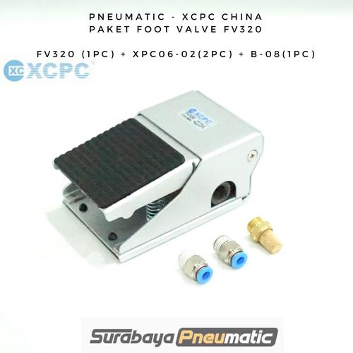 Jual PAKET - Foot Valve Pneumatic - Foot Switch Angin FV320 + Fitting ...