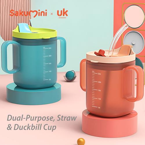 Jual Sakumini 2in1 Training Duckbill Straw Cup Gelas Minum Sedotan Anak ...
