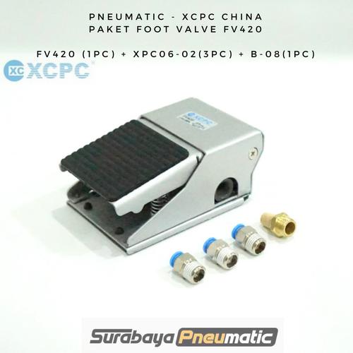 Jual PAKET - Foot Valve Pneumatic - Foot Switch Angin FV420 + Fitting ...