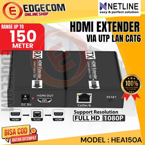 Jual HDMI Extender VIA UTP LAN CAT6 up to 150 Meter 1080P NETLINE ...