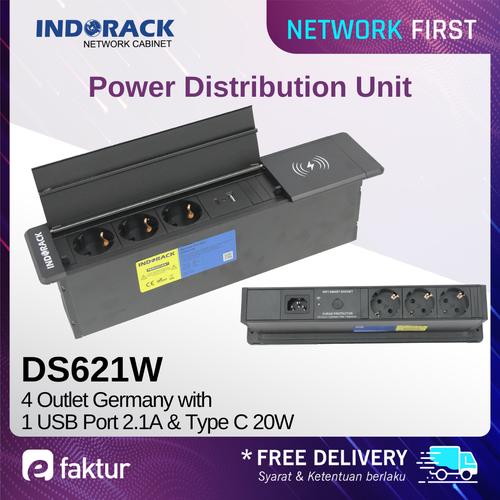 Jual Indorack PDU 6 Outlet w/ USB & C Port, Wireless Charger, WIfi ...