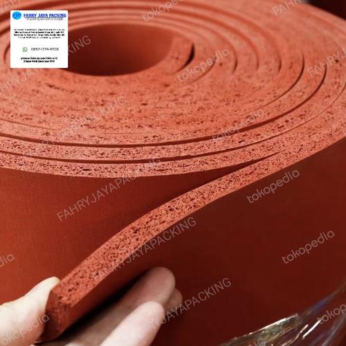 Jual sponge silicone merah UK.10mm x 100cm x 100cm /karet sponge ...