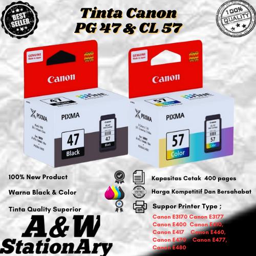 Jual TINTA CATRIDGE CANON PG 47 + CL 57 FOR PIXMA ; E410 / E400 / E460 ...