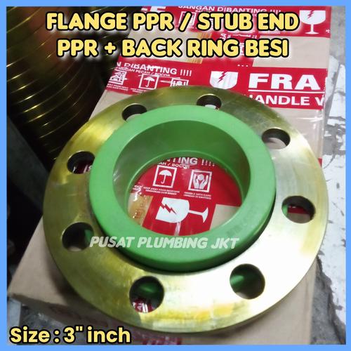 Jual FLANGE PPR STUB END PPR + BACK RING BESI 3" inch 90mm - STUB END ...