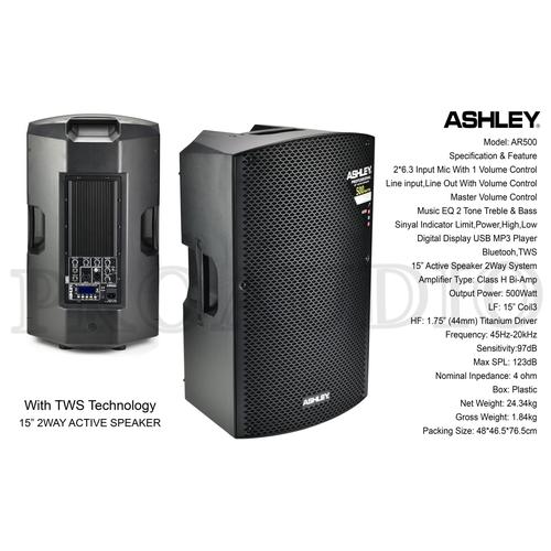 Jual Speaker Aktif Ashley AR 500 Original 15 inch ASHLEY AR500 Active ...