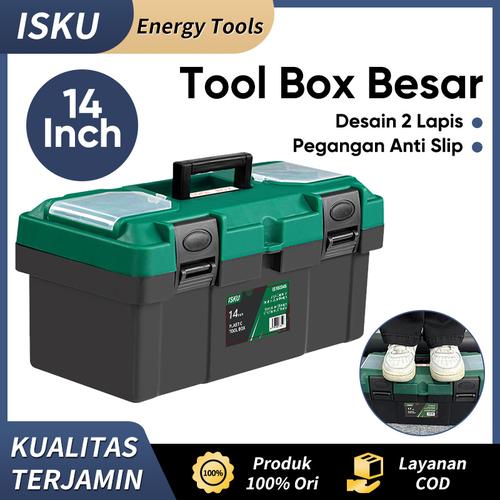 Promo Isku Tool Box Besar 14 Inch/Kotak Peralatan Bahan PP Toolbox ...
