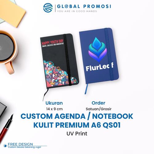 Jual Custom UV Buku Agenda Diary A6 QS01 Buku Notebook Souvenir - Putih ...