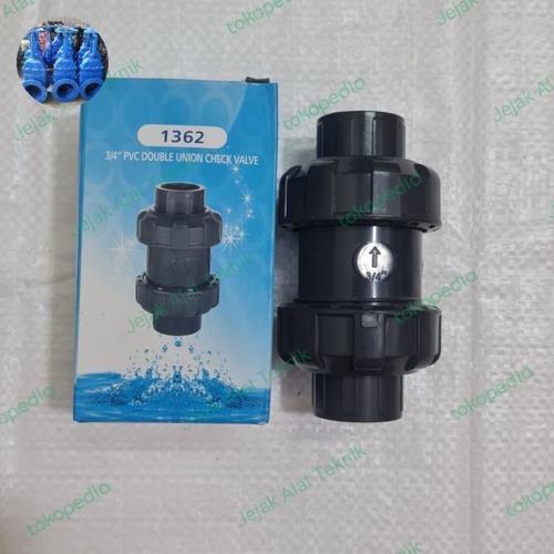 Jual DOUBLE UNION BALL CHECK VALVE PVC JIS 10K SOCKET 1 1/2 INCH DN40 ...