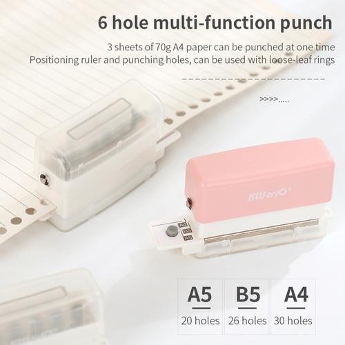 Jual Pembolong kertas 6 lubang hole puncher paper punch loose leaf A5 ...
