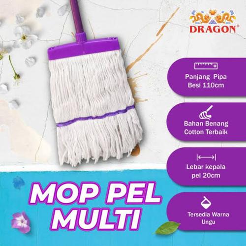 Jual Alat Pel Lantai Kain Pel Pembersih Rumah Kantor Mop Multi DRAGON ...