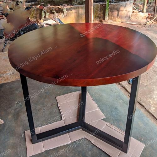 Jual Meja Bundar Kayu Mahoni Diameter 100 Cm Minimalist Modern - Kota ...
