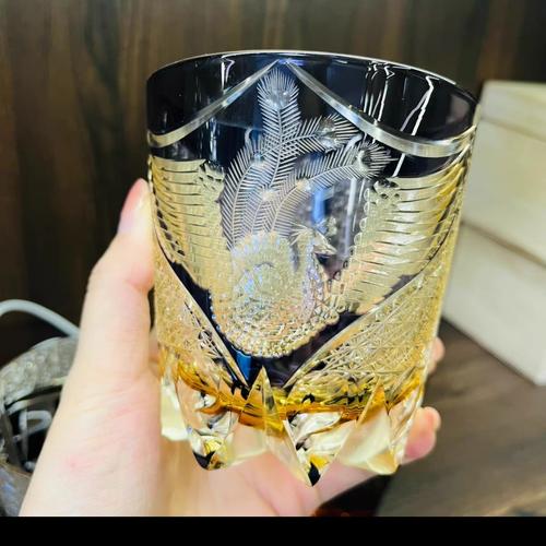 Jual japanese kagami art glass glass high end edo cut glass phoenix ...