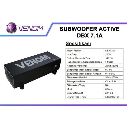 Jual Subwoofer Venom aktif DBX 7.1A 7.1 A Bass Aktif Venom Original ...