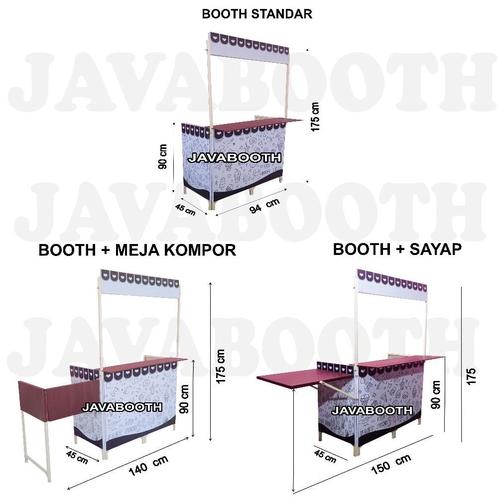 Jual ser Booth Portable Kayu / Gerobak Lipat / Meja Lipat / Gambar Standar - Polosan, 2 Rak ...