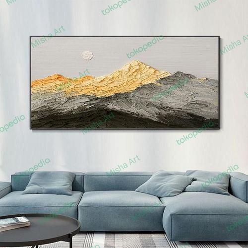 Jual Lukisan gunung texture 150x70cm plus frame siap pajang - Kab ...