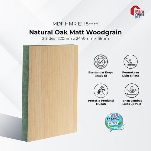 Jual Papan MDF HMR E1 18mm Natural Oak Laminated Pro Ukuran 122cm x ...