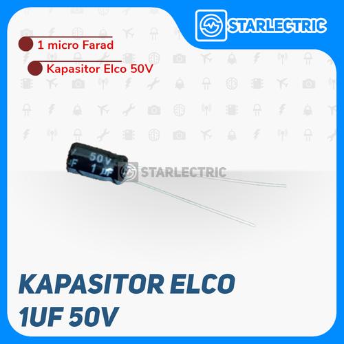 Jual Kapasitor Elco Capasitor 1 uF 1uF 50V 1 micro farad 1000nF ...