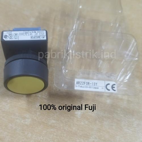 Jual Pushbutton switch Dia 22mm AR22F0R-10Y Yellow Fuji Original ...