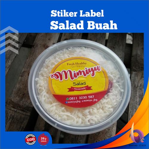 Jual Print Stiker Bulat Label Kemasan Makanan Salad Buah Cromo Vinyl A3 ...