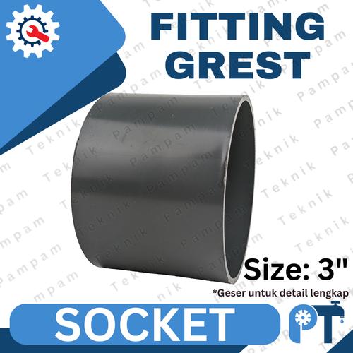 Jual SAMBUNGAN SOK / SOCK GREST 3" inch AW - FITTING PIPA PVC SOCKET 3 ...