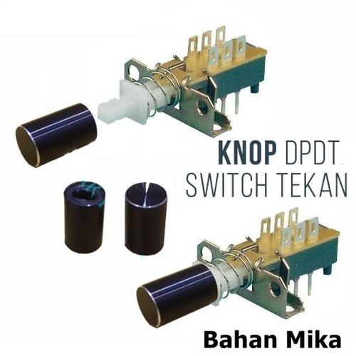 Jual Knop Push Switch DPDT Knob Push Button Almunium Mika Tone Control ...
