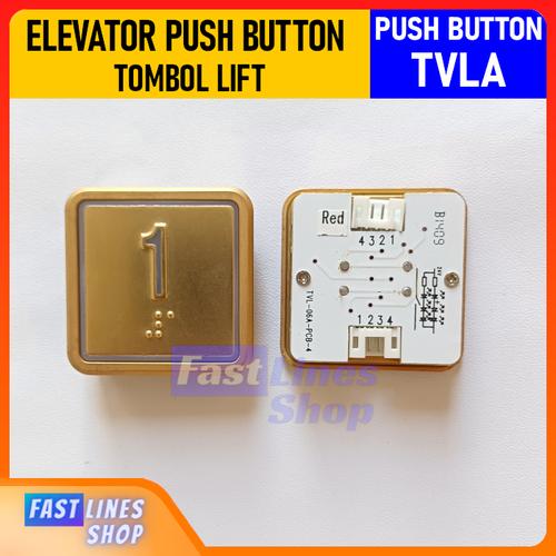 Jual Push Button Tombol Lift TVLA Braille Gold Elevator Spare Part Lift ...
